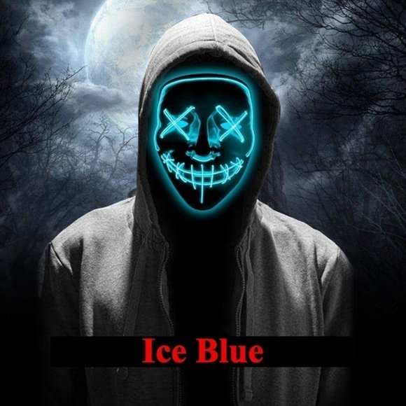 Accessories | Ice Blue Skeleton Scared Face Led | Poshmark
